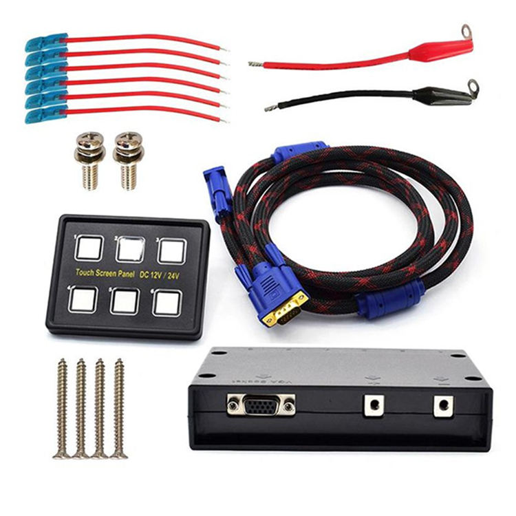 OEM 6 Gang LED Switch Panel Slim Touch Control Panel Box for Car Marine ...